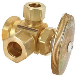 Brass Dual Outlet Stop Valve, 1/2-In. x 1/2-In. x 3/8-In. - Long Beach ...