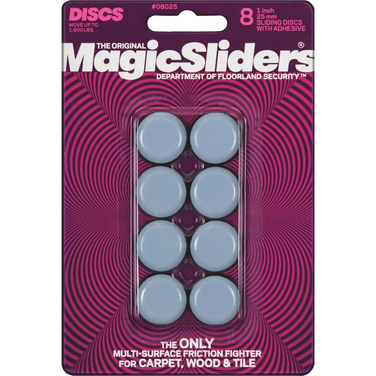 Magic Sliders 1 In. Round Adhesive Furniture Glide,(8-Pack) - Long ...